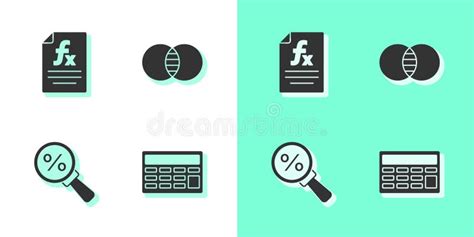 Set Calculator Function Mathematical Symbol Magnifying Glass With Percent And Mathematics Sets