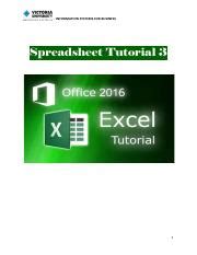 Tutorial 3 Spreadsheet Excel Instructional Pdf INFORMATION SYSTEMS FOR BUSINESS Spreadsheet