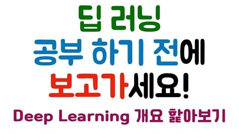 [데이터분석 기초] 인공 신경망 딥러닝 개요 대충 핥아보기 youtube