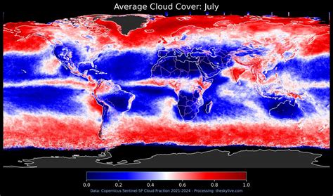 July Average Cloud Cover Map Theskylive