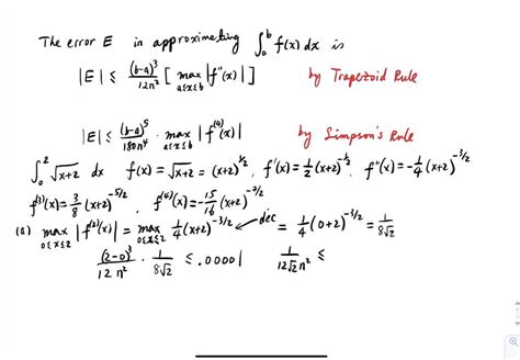 SOLVED:Estimating Errors In Exercises 29-32, use the error formulas in Theorem 8.6 to find n ...