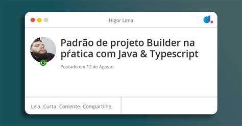 padrão de projeto builder na pŕatica com java and typescript