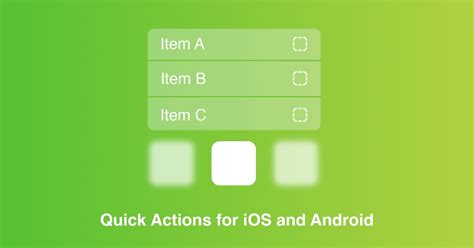 Quick Actions For Ios And Android Integration Unity Asset Store