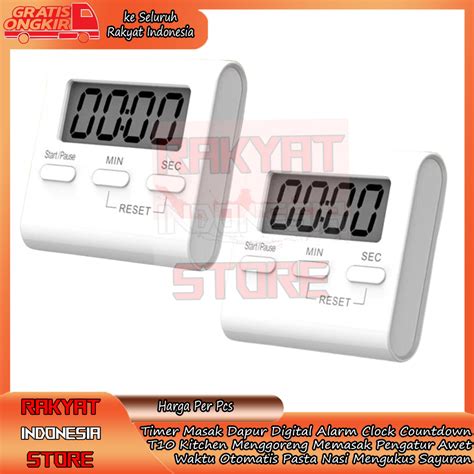 Jual Timer Masak Dapur Digital Alarm Clock Countdown T10 Kitchen