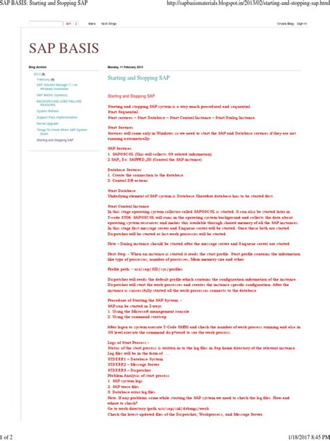 Sap Basis Starting And Stopping Sap Download Free Pdf Operating System Computer File