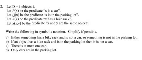solved let d { objects } let p x be the predicate x is a