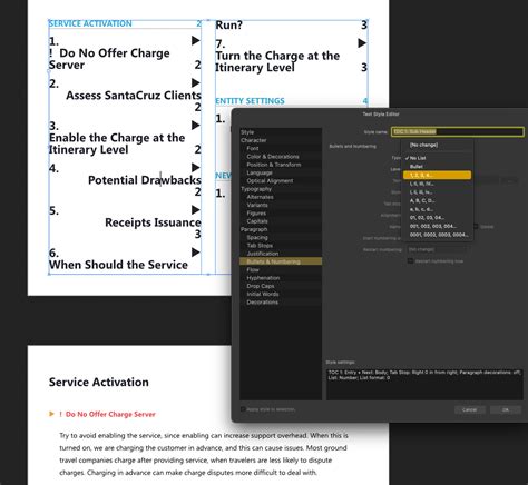 Toc Text Styles With Bullet Points Cannot Be Removed In Affinity