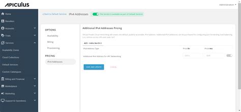 configure ipv4 addresses apiculus