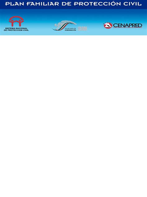 Plan Familiar De Protección Civil En México Pdf Defensa Civil Agua