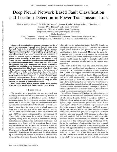 pdf deep neural network based fault classification and location