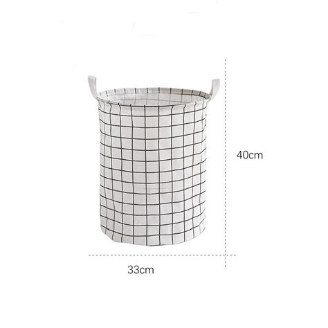 Badu Bg Кошница за мръсни дрехи от памук и лен Сгъваема кръгла водоустойчива кофа за съхранение