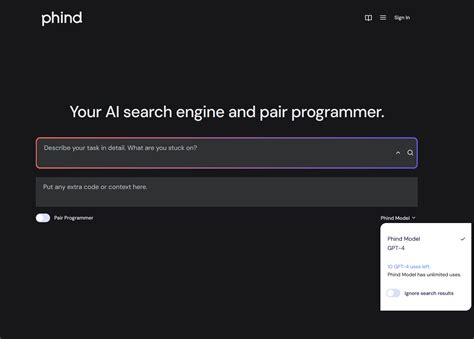 phind the ai powered search engine for developers be on the right