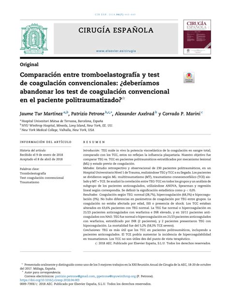 Pdf Comparison Between Thromboelastography And Conventional