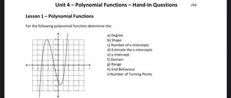 Solved For The Following Polynomial Function Determine The Chegg Com