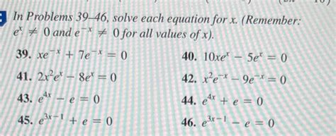 Solved In Problems 39 46 Solve Each Equation For X