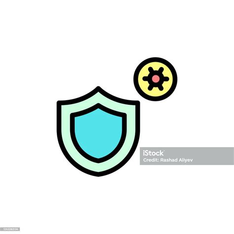 방패 코로나바이러스 아이콘 Ui 및 Ux 웹 사이트 또는 모바일 응용 프로그램에 대한 바이러스 성 전염병 아이콘의 윤곽 벡터