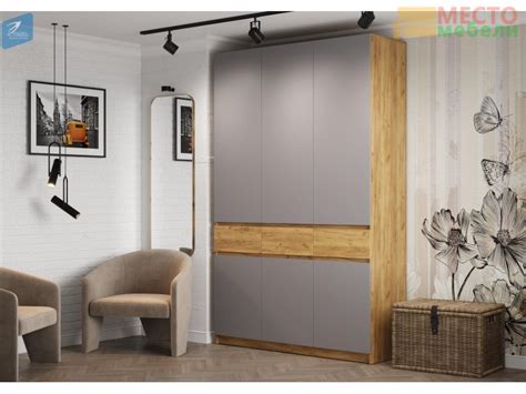 Шкаф Бостон ШК 002 крафт золотой ЛДСП серый шифер купить в Санкт Петербурге Шкафы распашные от