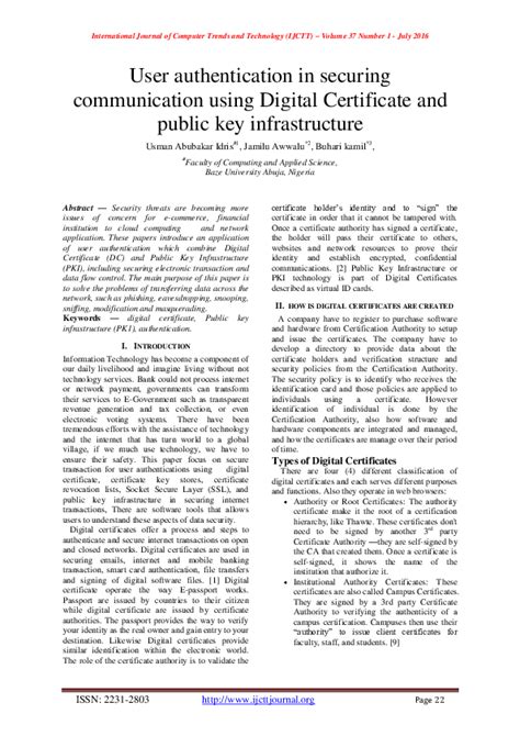 Pdf User Authentication In Securing Communication Using Digital