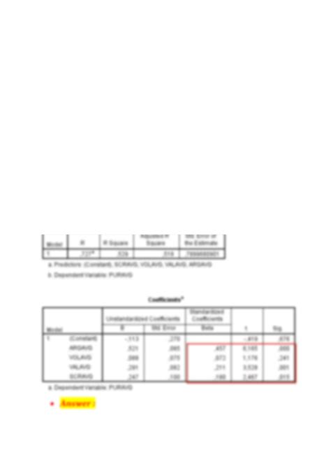 Solution Pearson S Correlation Coefficient Or Standardized Beta