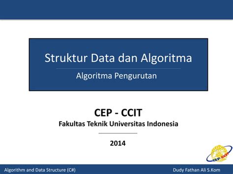 Algorithm & Data Structure - Algoritma Pengurutan | PPT