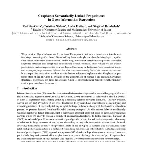 graphene semantically linked propositions in open information