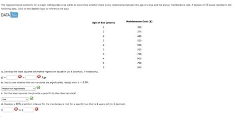 solved following data click on the datafile logo to