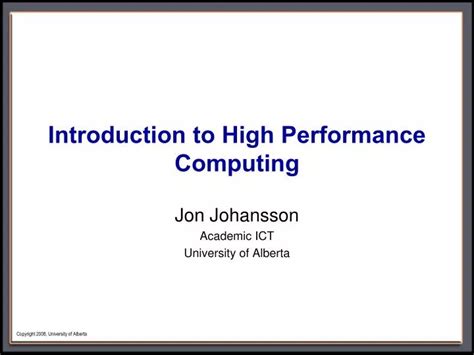 PPT Introduction To High Performance Computing PowerPoint Presentation ID