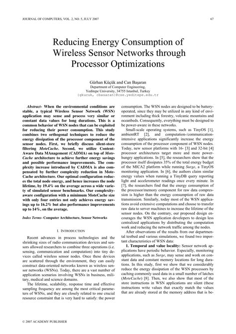 Pdf Reducing Energy Consumption Of Wireless Sensor Networks Through