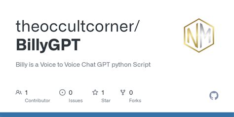 Github Theoccultcornerbillygpt Billy Is A Voice To Voice Chat Gpt Python Script