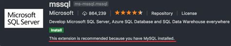 This Extension Is Recommended Because You Have Mysql Installed · Issue 1055 · Microsoft