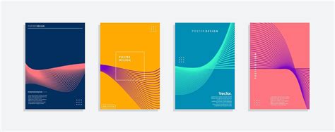 Minimal Vector Covers Design Cool Futuristic Line Halftone Gradients Future Poster Template