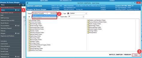 Continuous Order For Modified Clozapine Monitoring Parameters