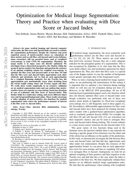 Optimization For Medical Image Segmentation Theory And Practice When
