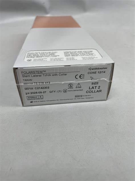 Nuevo Smith And Nephew 75018413 Polarstem Lateral Stem With Collar Size Lat 2 Cone 1214