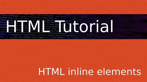 html inline elements youtube