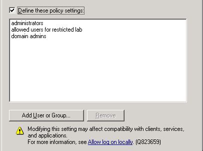 Restrict Computer Logons To A Group Of Users Windows Spiceworks Community