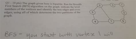 solved q1 10 pts the graph given here is bipartite run