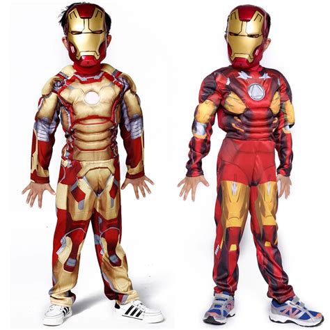 Рождественские костюмы для детей мальчиков с рисунком мышц супергероя костюм Железного человека