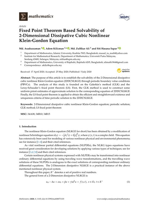 Pdf Fixed Point Theorem Based Solvability Of 2 Dimensional