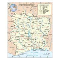 Large Political And Administrative Map Of Ivory Coast With Roads