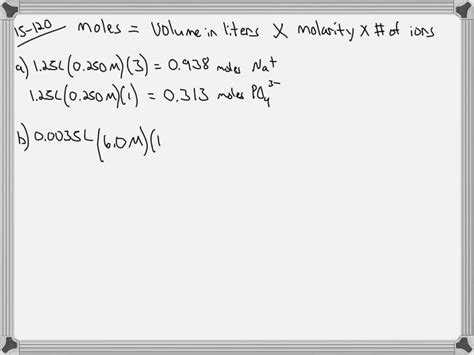 Solved Calculate The Number Of Moles Of Each Ion Present In Each Of The