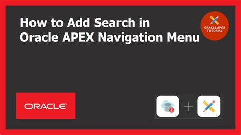 Oracle Apex Navigation Menu Search Youtube