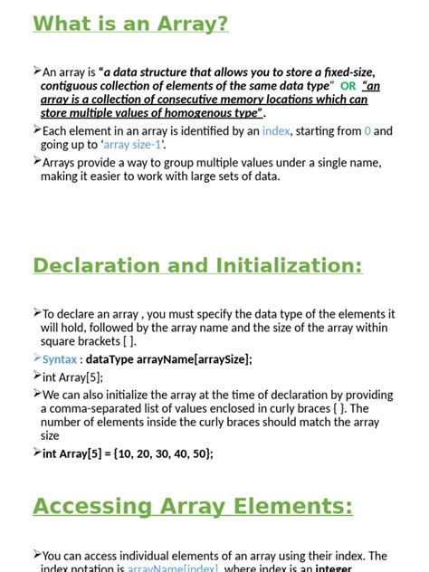 Arrays In C Pdf Integer Computer Science Data Type