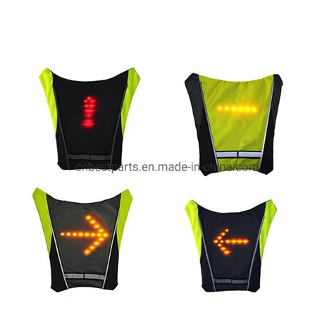 LED Bike Light Cycling Backpack With Safety Bicycle LED Turn Signal Lamp Reflective Vest