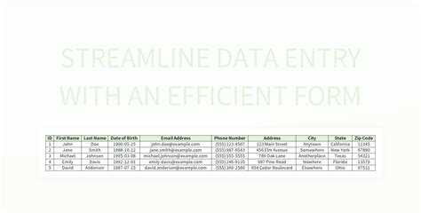 Free Data Entry Form Templates For Google Sheets And Microsoft Excel Slidesdocs