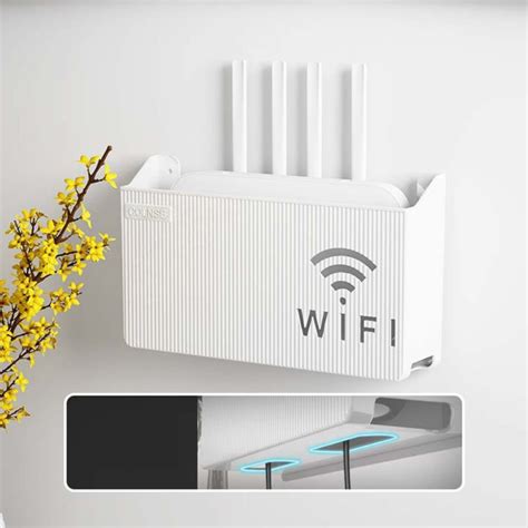 Wifi Router Storage Box Wall Hanging Wifi Box Wireless Storage Boxes Wooden Case Power Strip