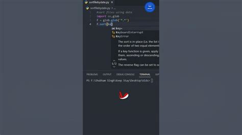 Sort Files Using Date Using Python Shorts Short Youtube