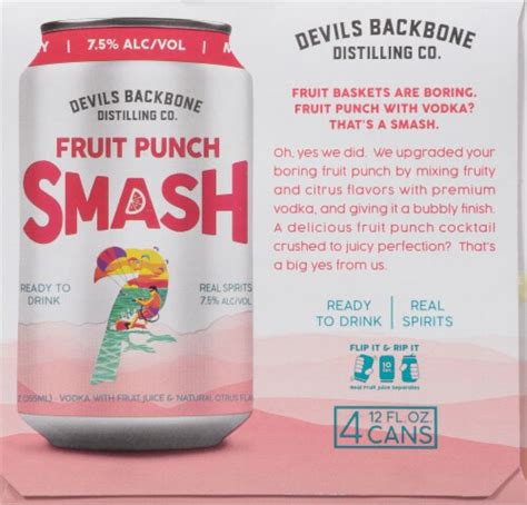 Devils Backbone Distilling Co Fruit Punch Smash Ready To Drink Cocktail 4 Pk 12 Fl Oz Kroger