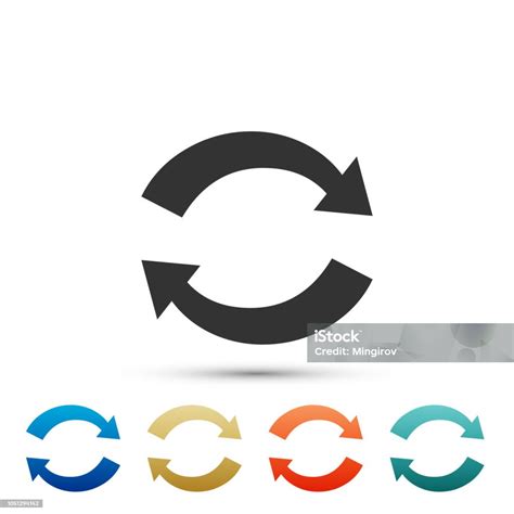 Refresh Icon Isolated On White Background Reload Symbol Rotation Arrows In A Circle Sign Set