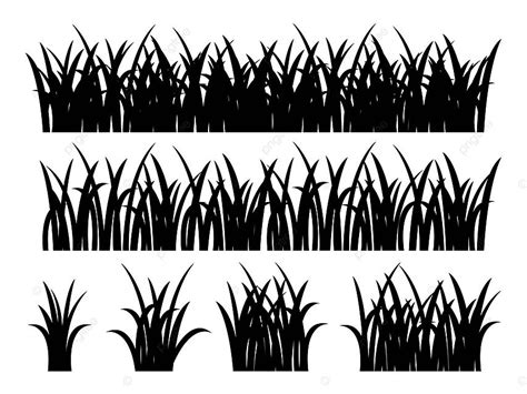 Grass Silhouette Vector Set Vector Element Bundle Vector Vector Element Bundle Png And Vector